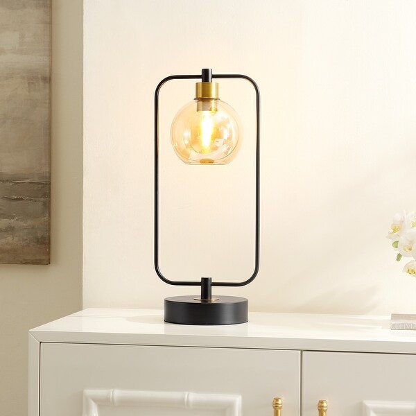 Ancel Black/Brown Metal Table Lamp - 12"W x 12"D x 19"H - On Sale - Bed Bath & Beyond - 32015024